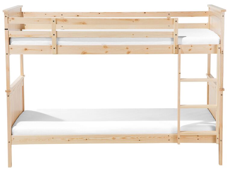 Litera de madera de pino clara 90 x 200 cm ALBON | Beliani.es