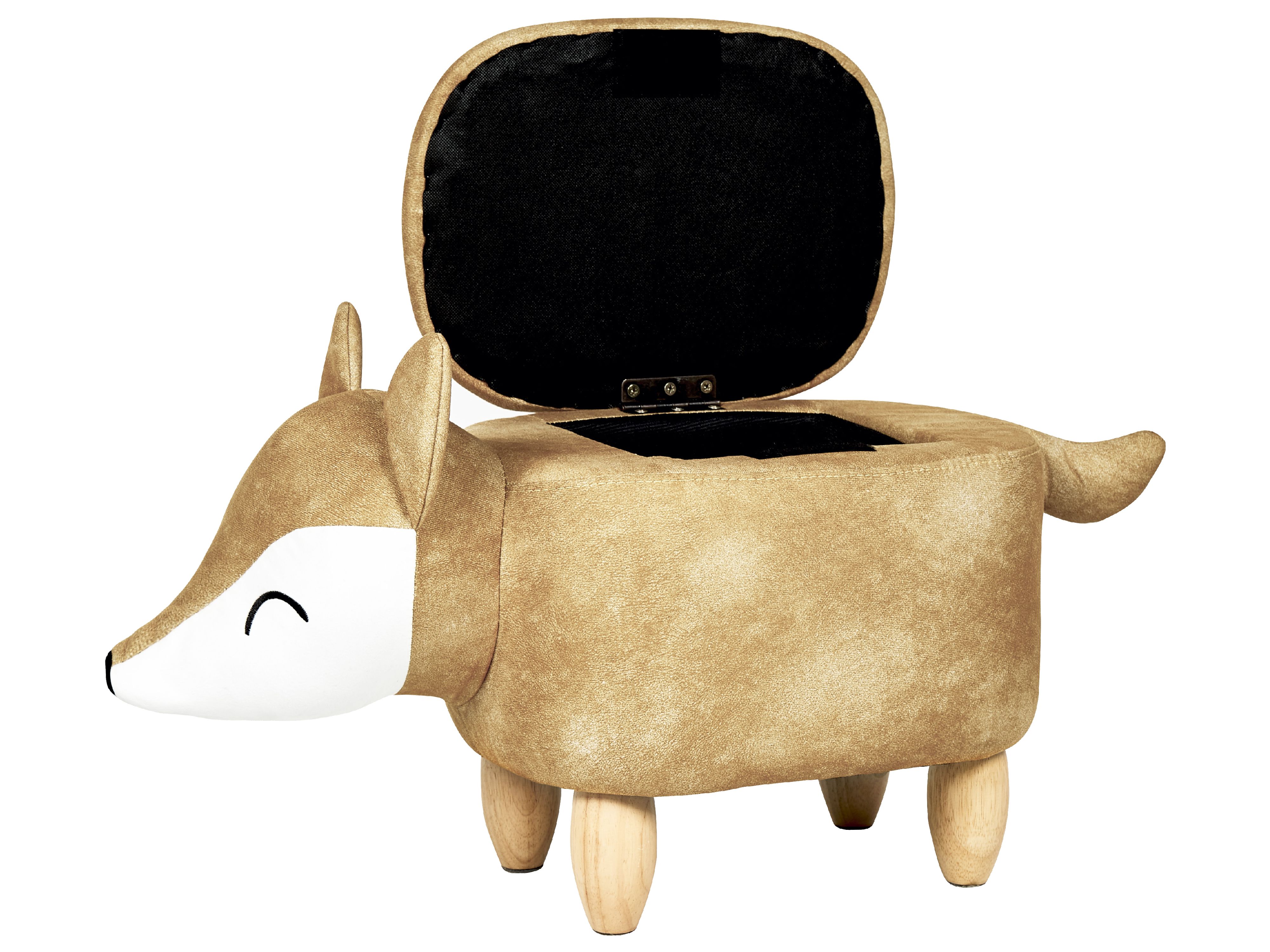 Tabouret animal en velours orange FOX | Beliani.fr