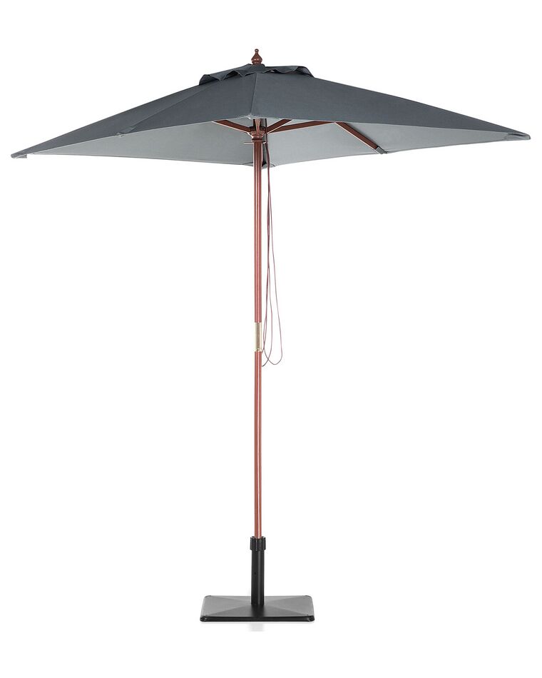 Parasol de jardin en bois avec toile gris foncé 144 x 195 cm FLAMENCO ...