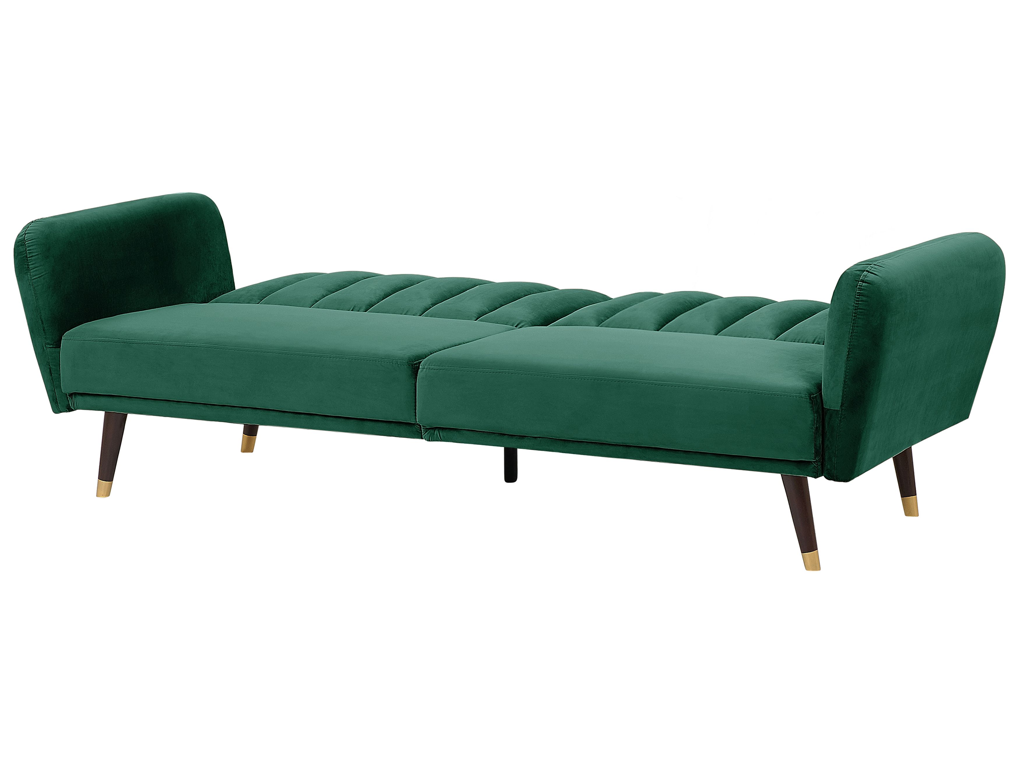 Canapé convertible 3 places en velours vert foncé VIMMERBY | Beliani.fr