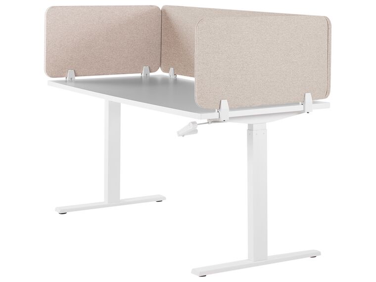 Desk Screen 180 x 40 cm Beige WALLY | Beliani.co.uk