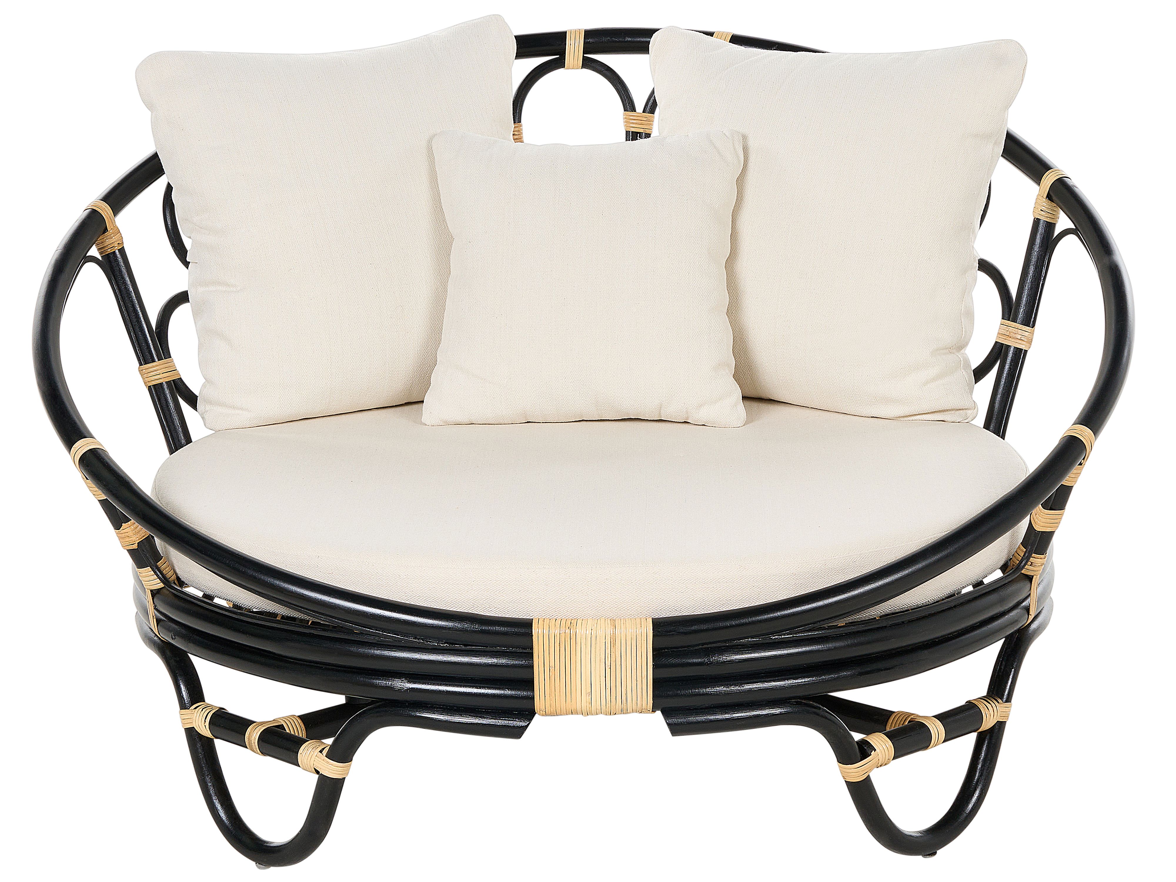 Rattan Garden Daybed Black ROSSANO | Beliani.co.uk