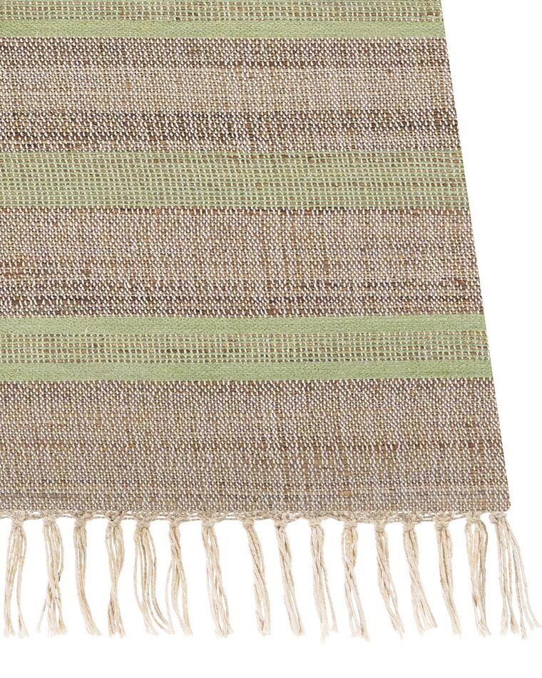 Tapis en jute beige et vert clair 160 x 230 cm TALPUR | Beliani.fr