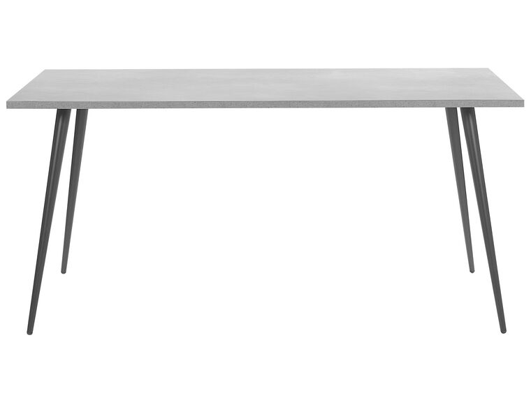 Dining Table 160 x 80 cm Concrete Effect with Black SANTIAGO | Beliani ...