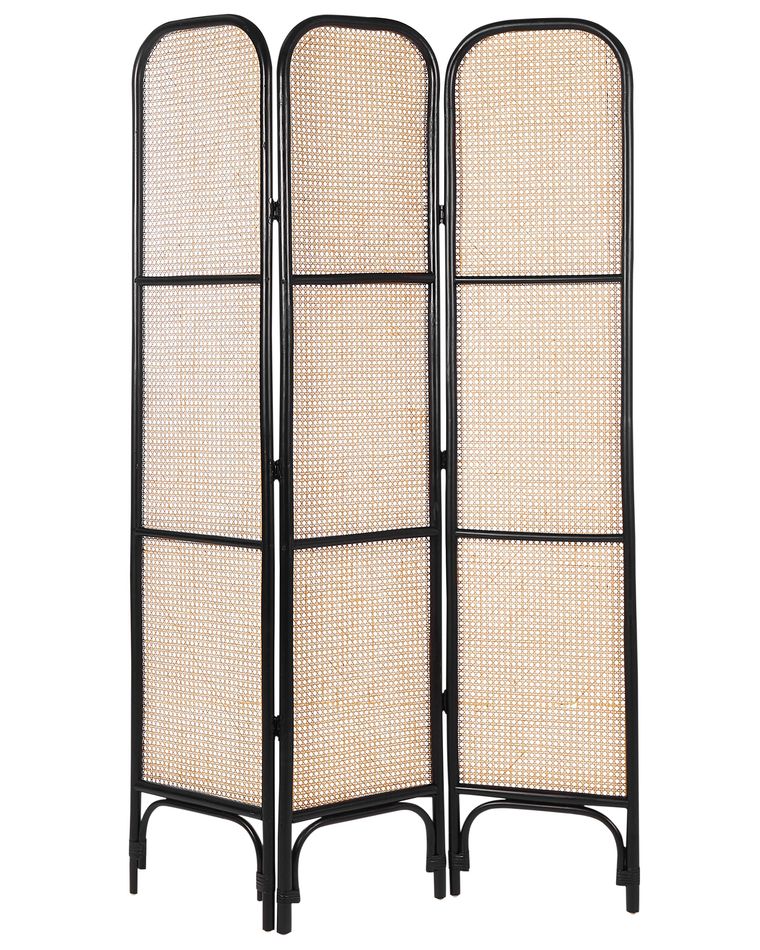 3-panelowy składany parawan pokojowy rattanowy 105 x 180 cm naturalny z ...