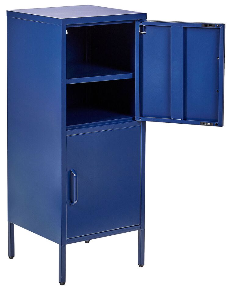 2 Door Metal Storage Cabinet Navy Blue HURON | Beliani.co.uk
