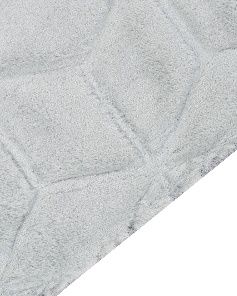 Faux Rabbit Fur Rug 160 x 230 cm Mint Grey THATTA | Beliani.co.uk