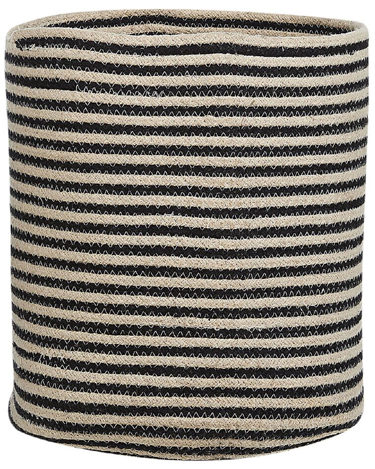 Set of 2 Cotton Baskets Beige and Black YERKOY | Beliani.co.uk