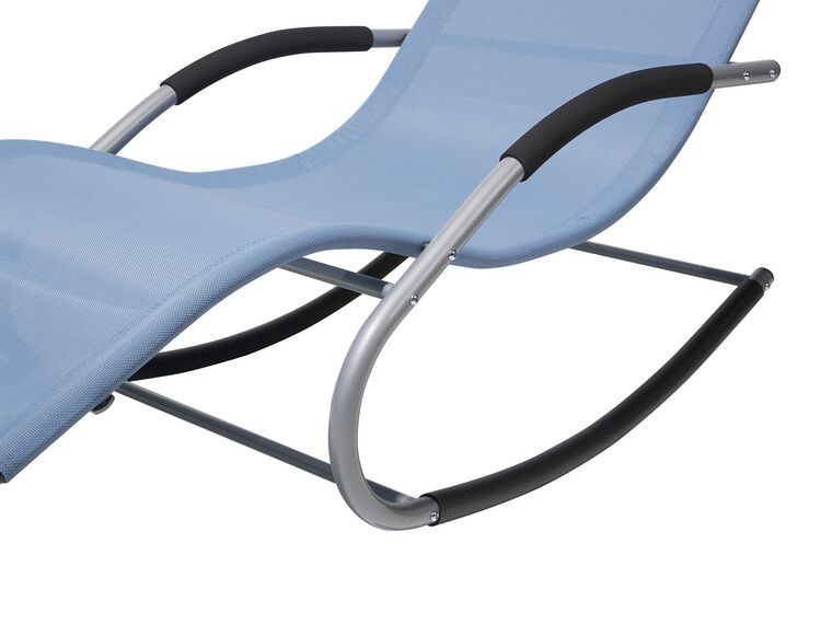 Steel Rocking Sun Lounger Blue CARANO | Beliani.co.uk