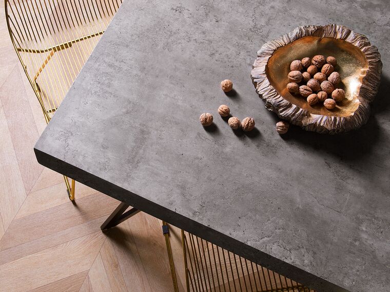 Table de salle à manger 160 x 90 cm noire et béton BUSCOT | Beliani.fr