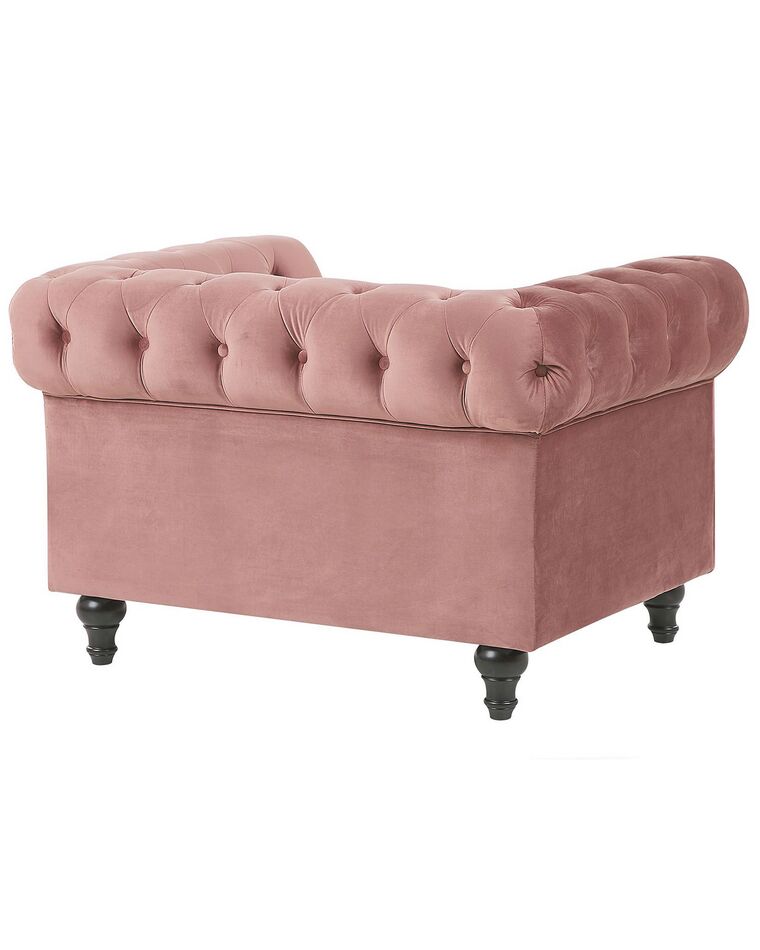 Sillón de terciopelo rosa CHESTERFIELD | Beliani.es