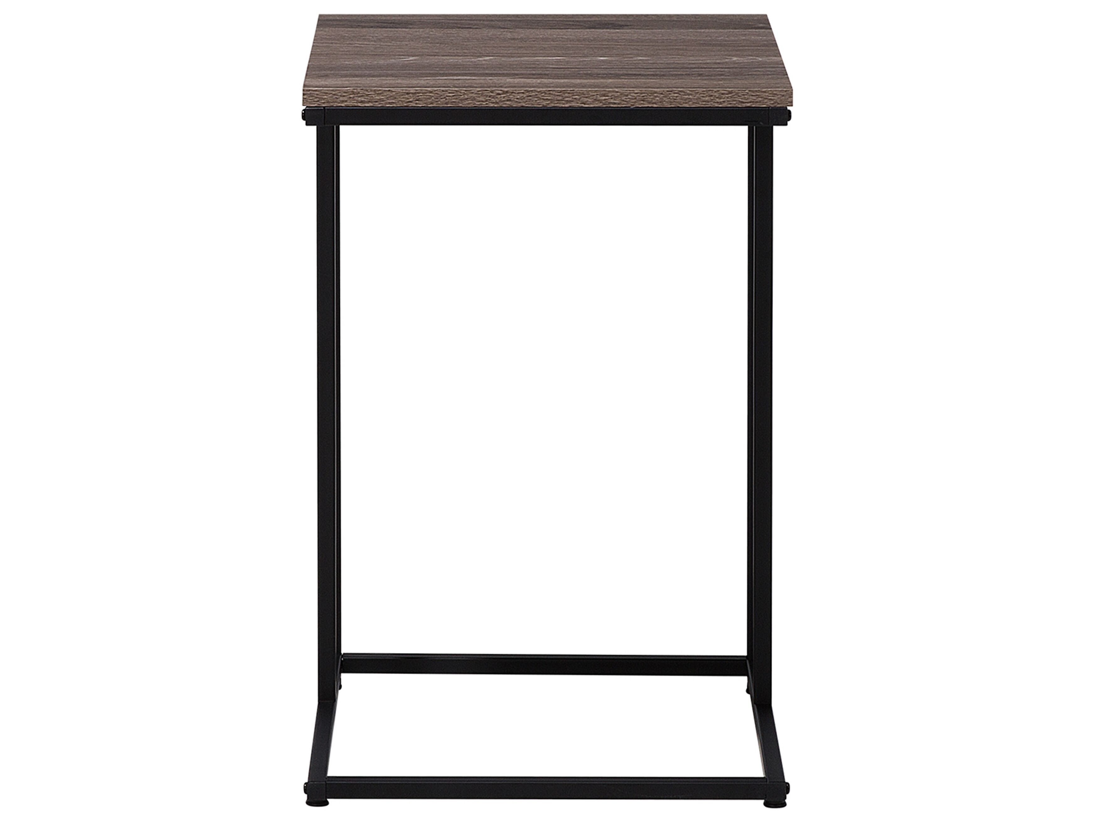 U-Shaped Side Table Taupe Wood with Black TROY | Beliani.co.uk