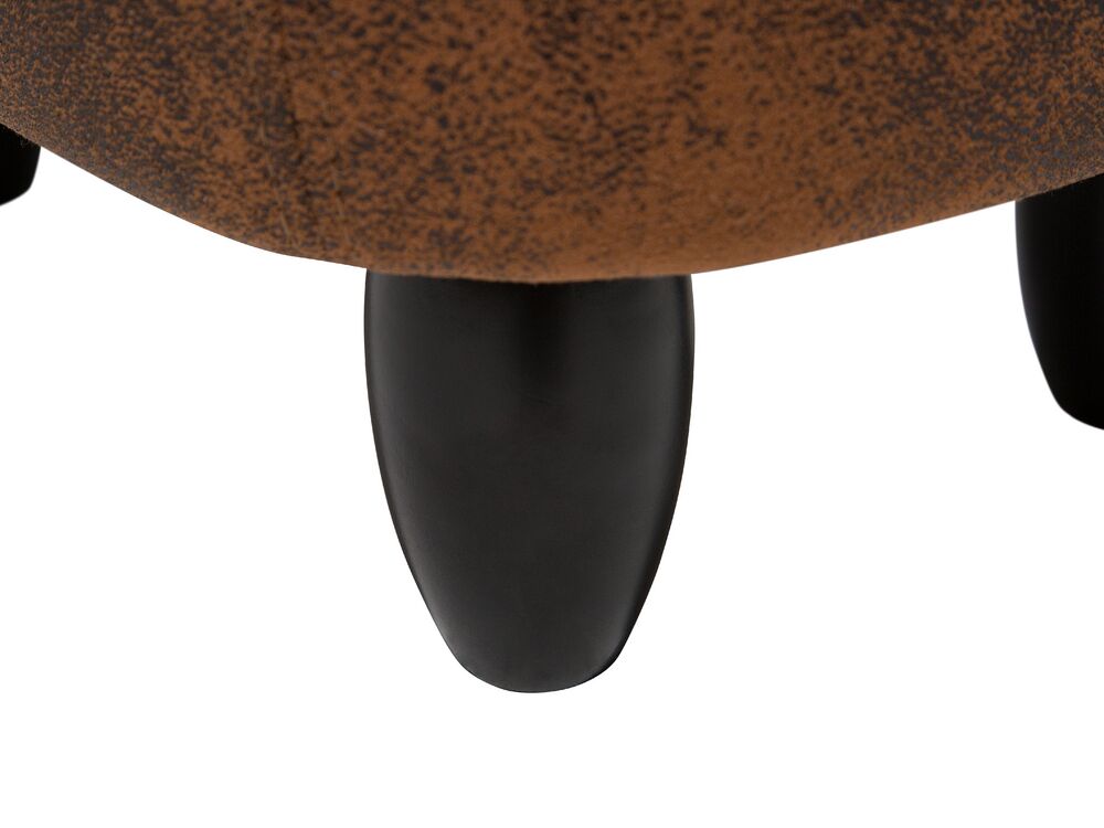 Faux Leather Storage Animal Stool Brown HIPPO | Beliani.co.uk