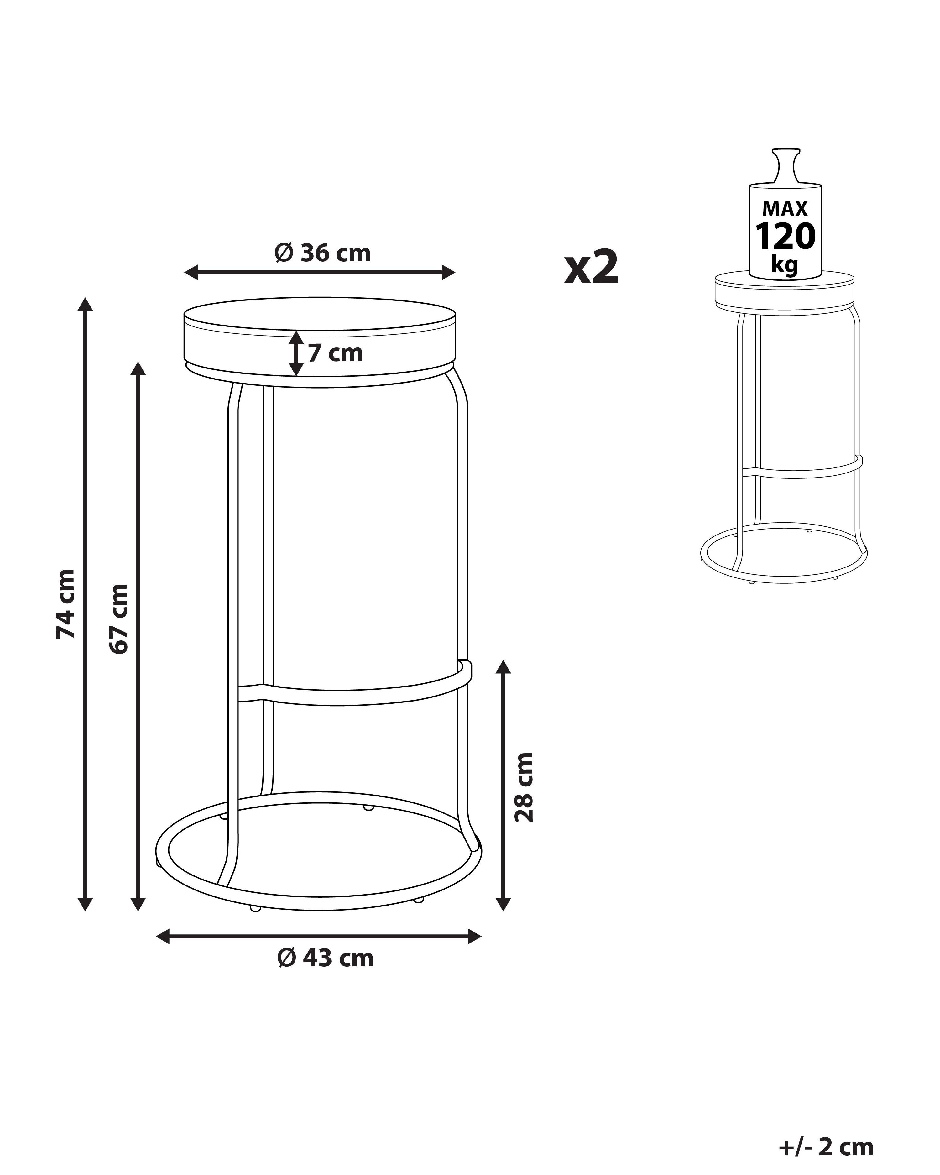 Set of 2 Faux Leather Bar Stool Light Beige MILROY | Beliani.co.uk