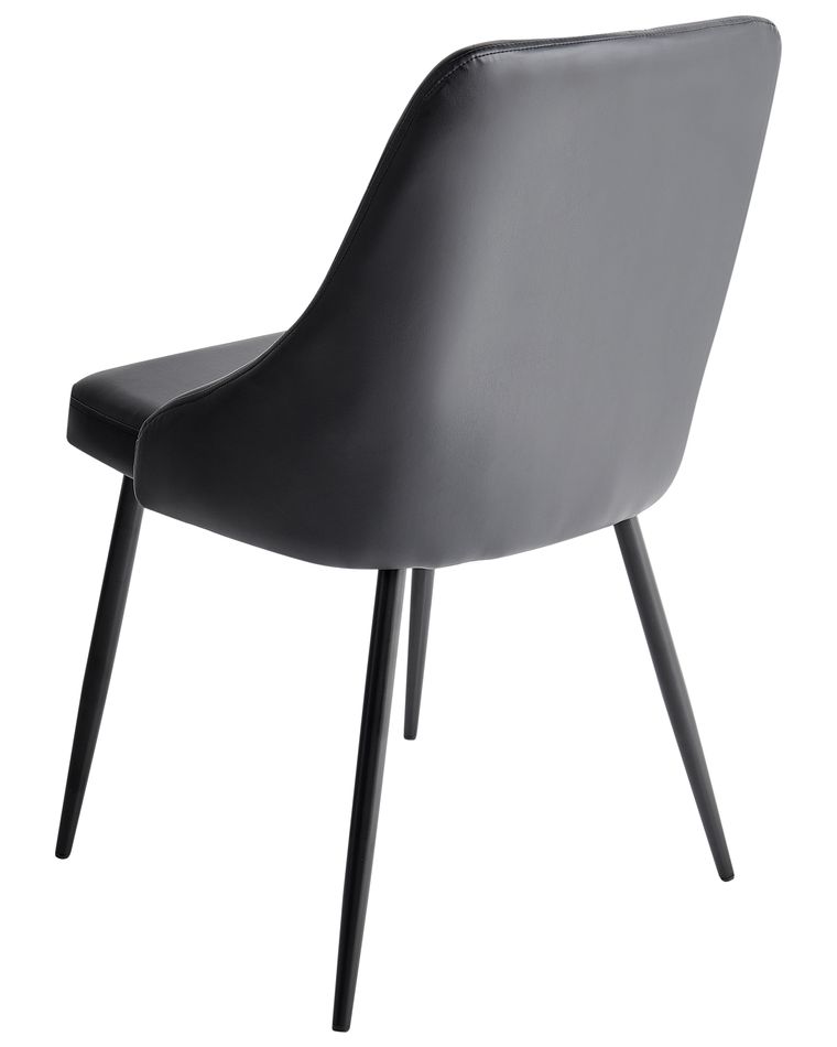 Zestaw 2 krzeseł do jadalni ekoskóra czarny VALERIE | Beliani.pl