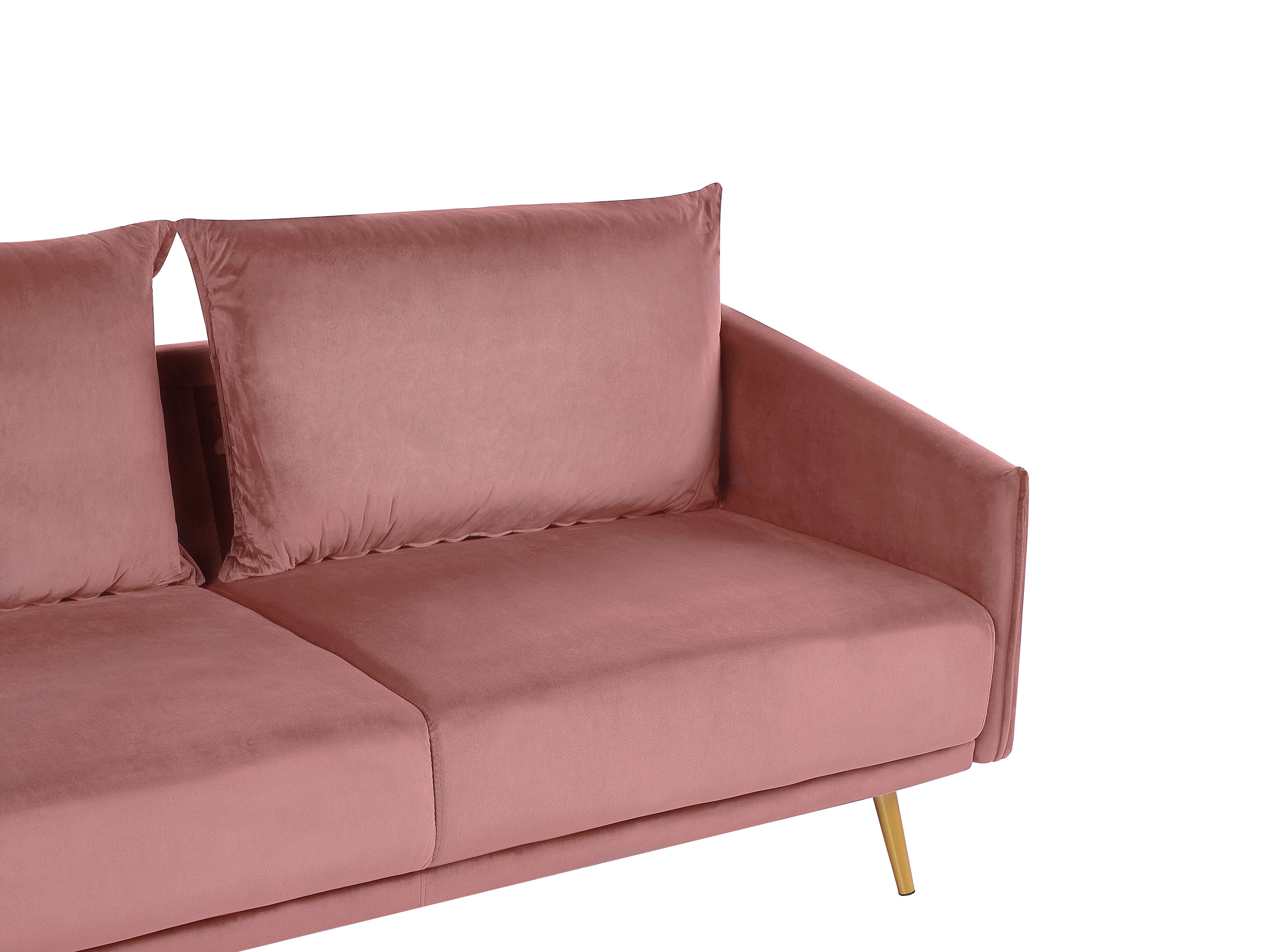 3 Seater Velvet Sofa Pink MAURA | Beliani.co.uk