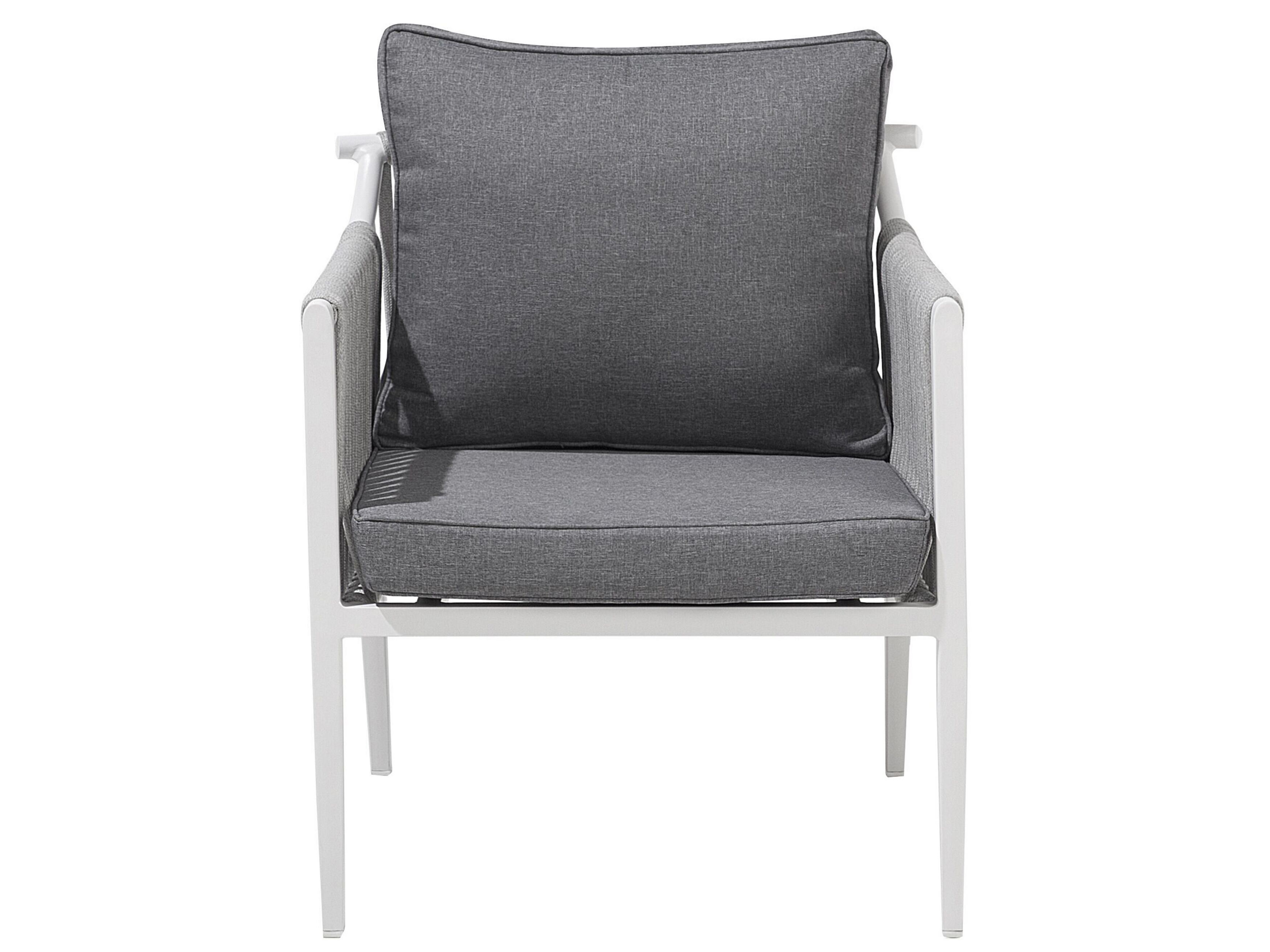 Lounge Set Aluminium weiß 4-Sitzer Auflagen grau LATINA | Beliani.at