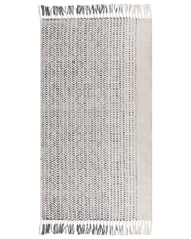 Wool Area Rug 80 x 150 cm White and Grey OMERLI | Beliani.co.uk