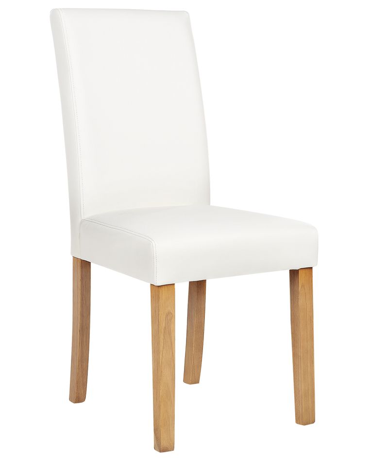 Esszimmerstuhl 2er Set Kunstleder Weiss Broadway Beliani Ch