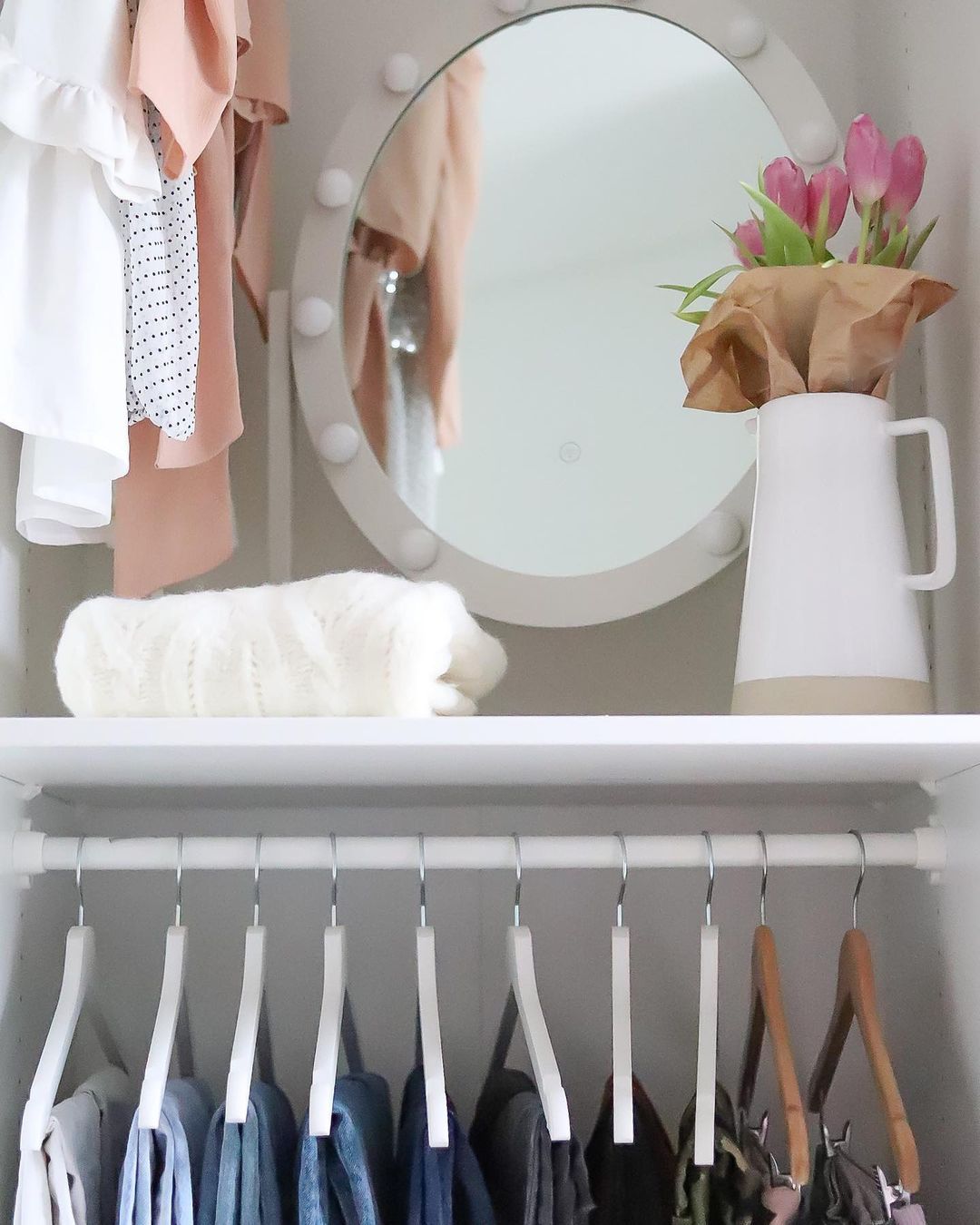 Metal LED Standing Vanity Mirror 50 x 60 cm White ROSTRENEN | Beliani.co.uk