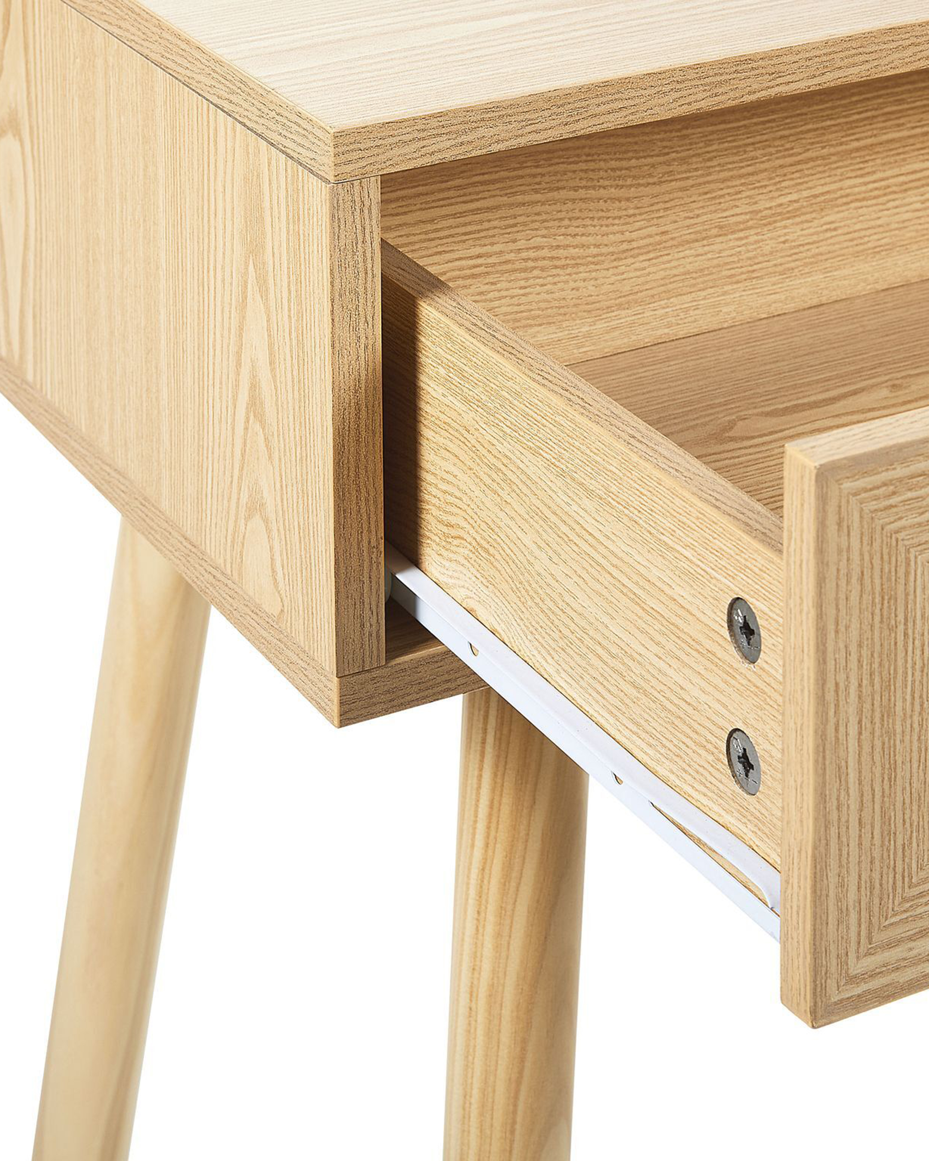 Rattan 2 Drawer Console Table Light Wood ODELL | Beliani.co.uk