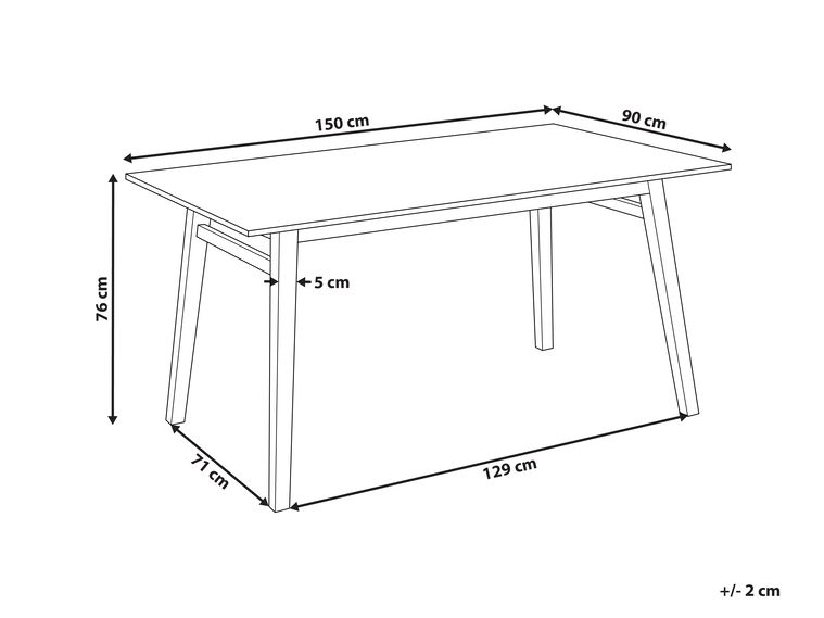 Dining Table 150 x 90 cm Light Wood VARLEY | Beliani.co.uk
