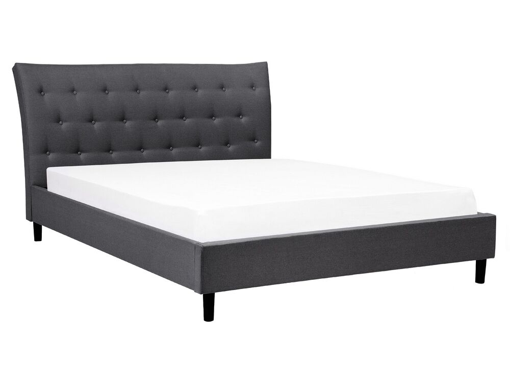Lit double 160x200 gris foncé SAVERNE