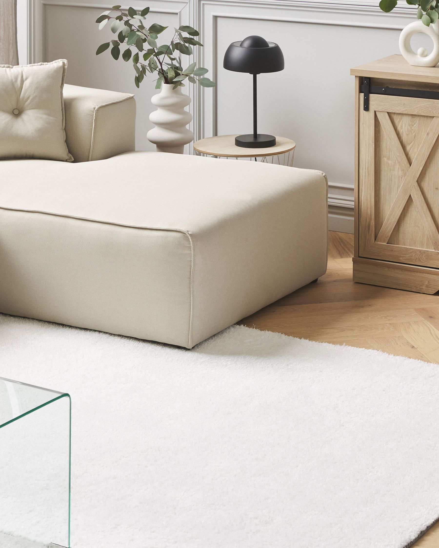 Alfombra Blanca 200 X 200 Cm Demre Belianies