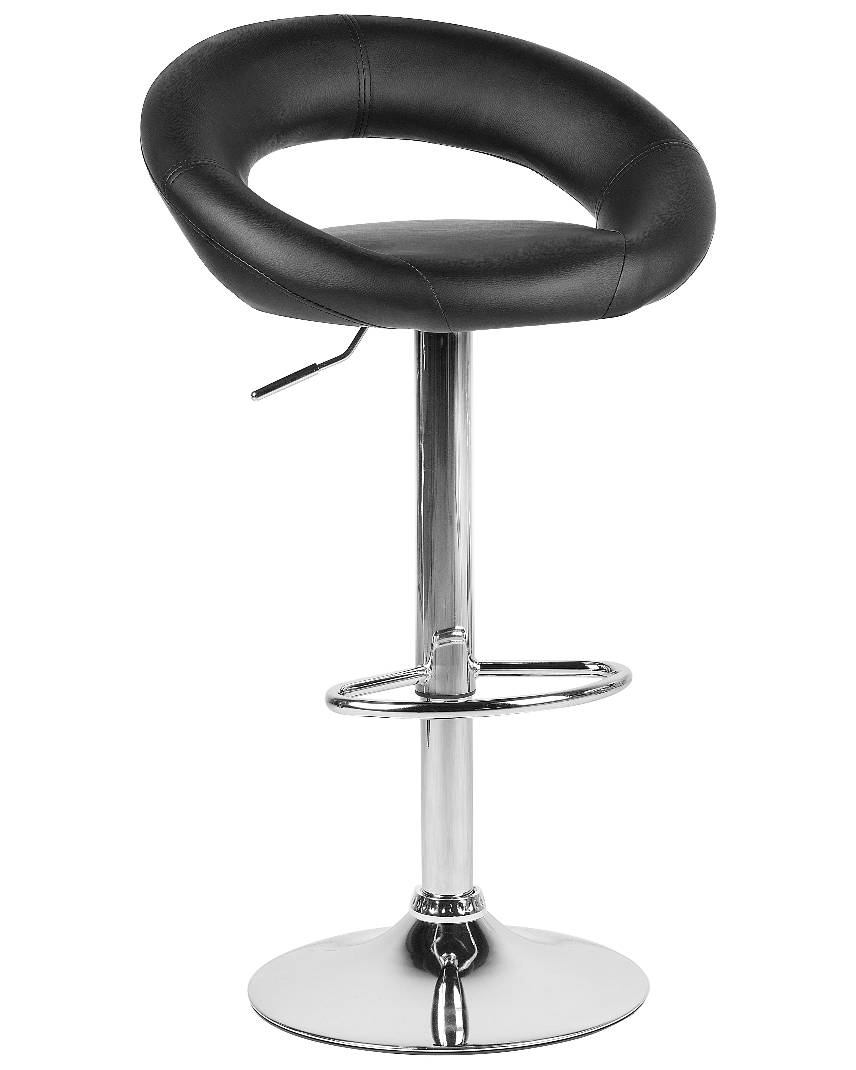 Barhocker Kunstleder schwarz höhenverstellbar 2er Set PEORIA | Beliani.de