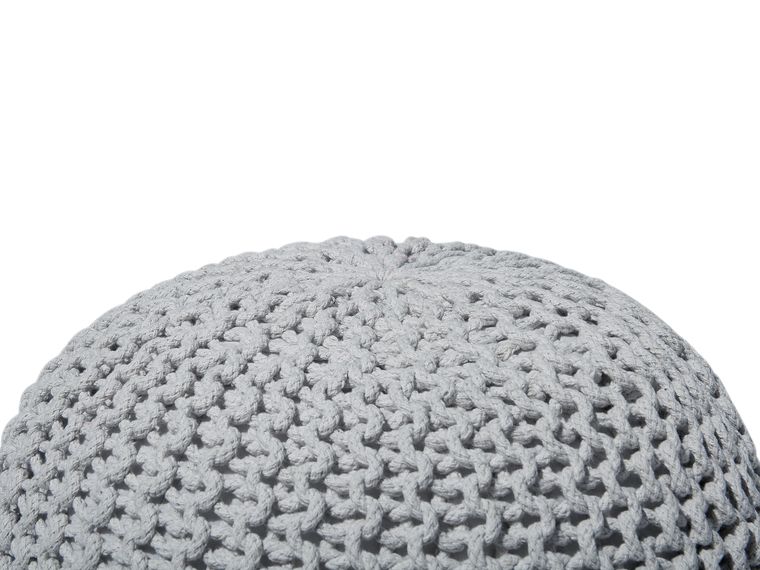 Cotton Knitted Pouffe 40 x 25 cm Light Grey CONRAD | Beliani.co.uk