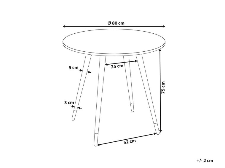 Round Dining Table ⌀ 80 cm Marble Effect and White GUTIERE | Beliani.co.uk