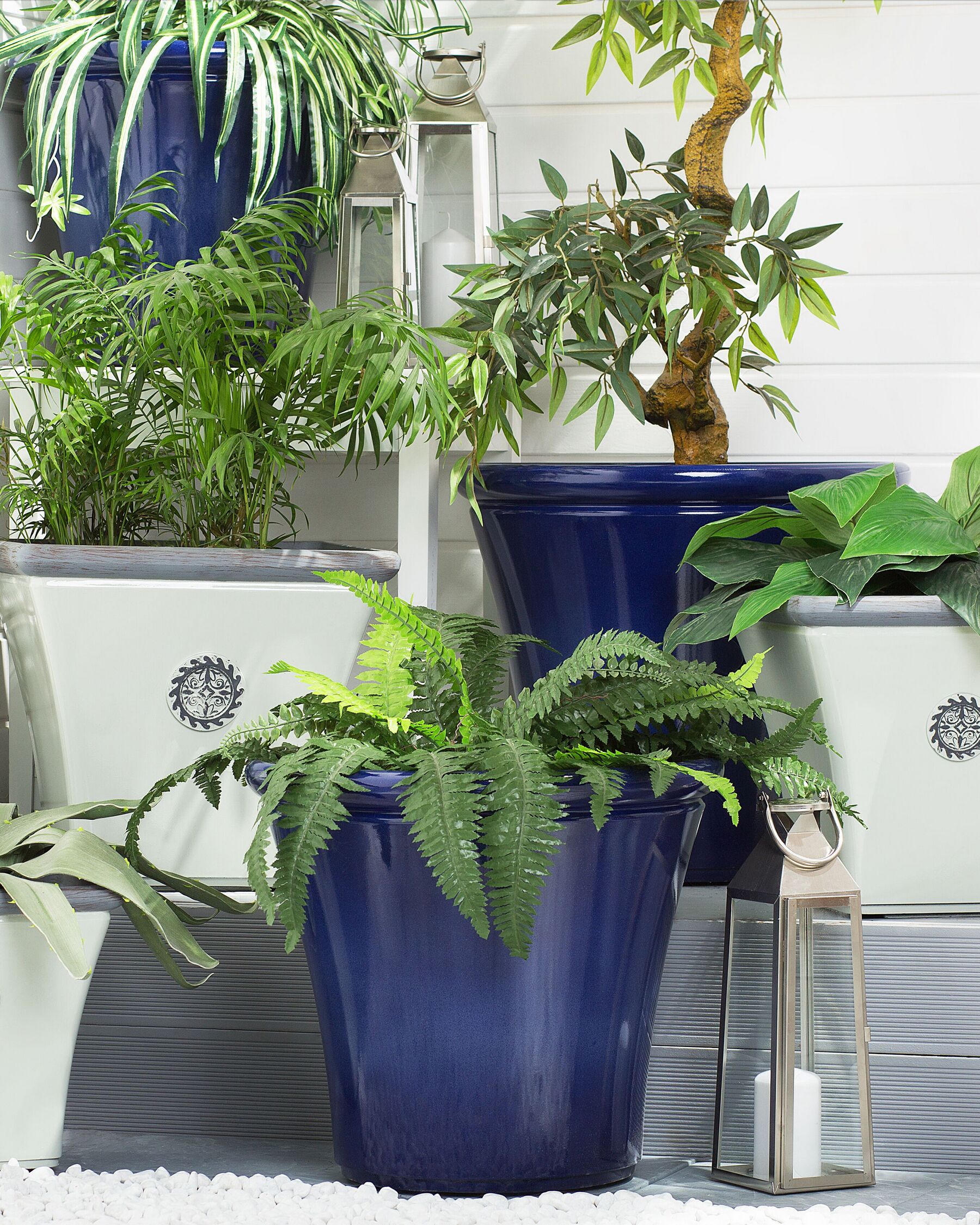 Plant Pot ⌀ 46 cm Navy Blue KOKKINO | Beliani.co.uk