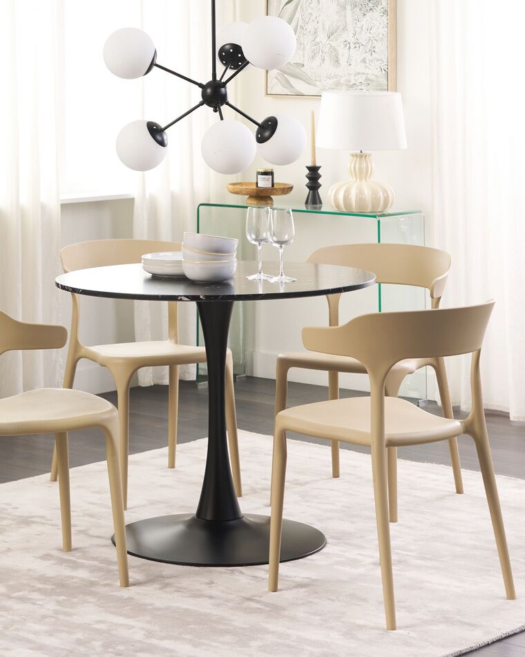 Round Dining Table ⌀ 90 cm Black BOCA | Beliani.co.uk