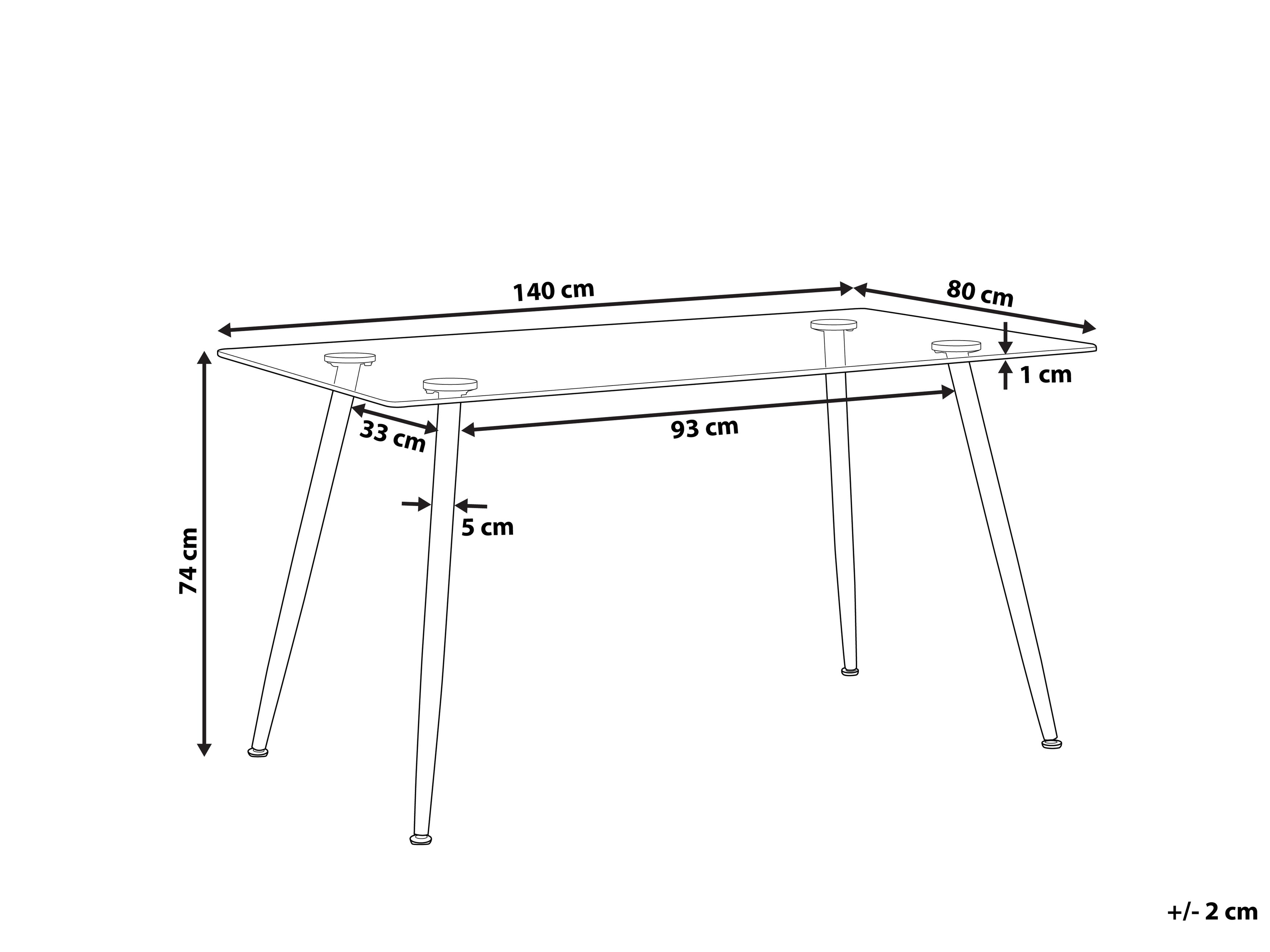 Glass Top Dining Table 140 x 80 cm MIDLAND | Beliani.co.uk