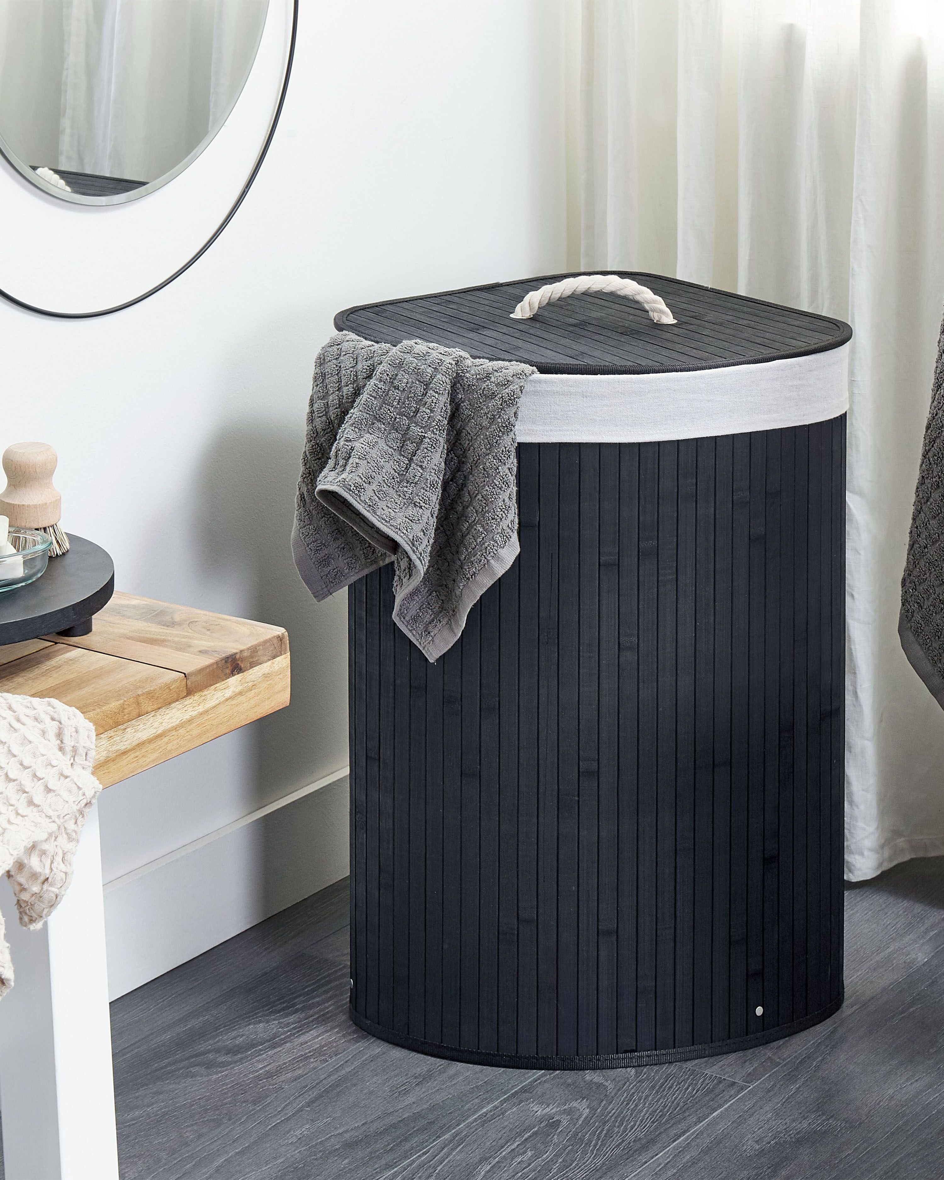 Wasmand bamboe zwart 60 cm MATARA | Beliani.nl