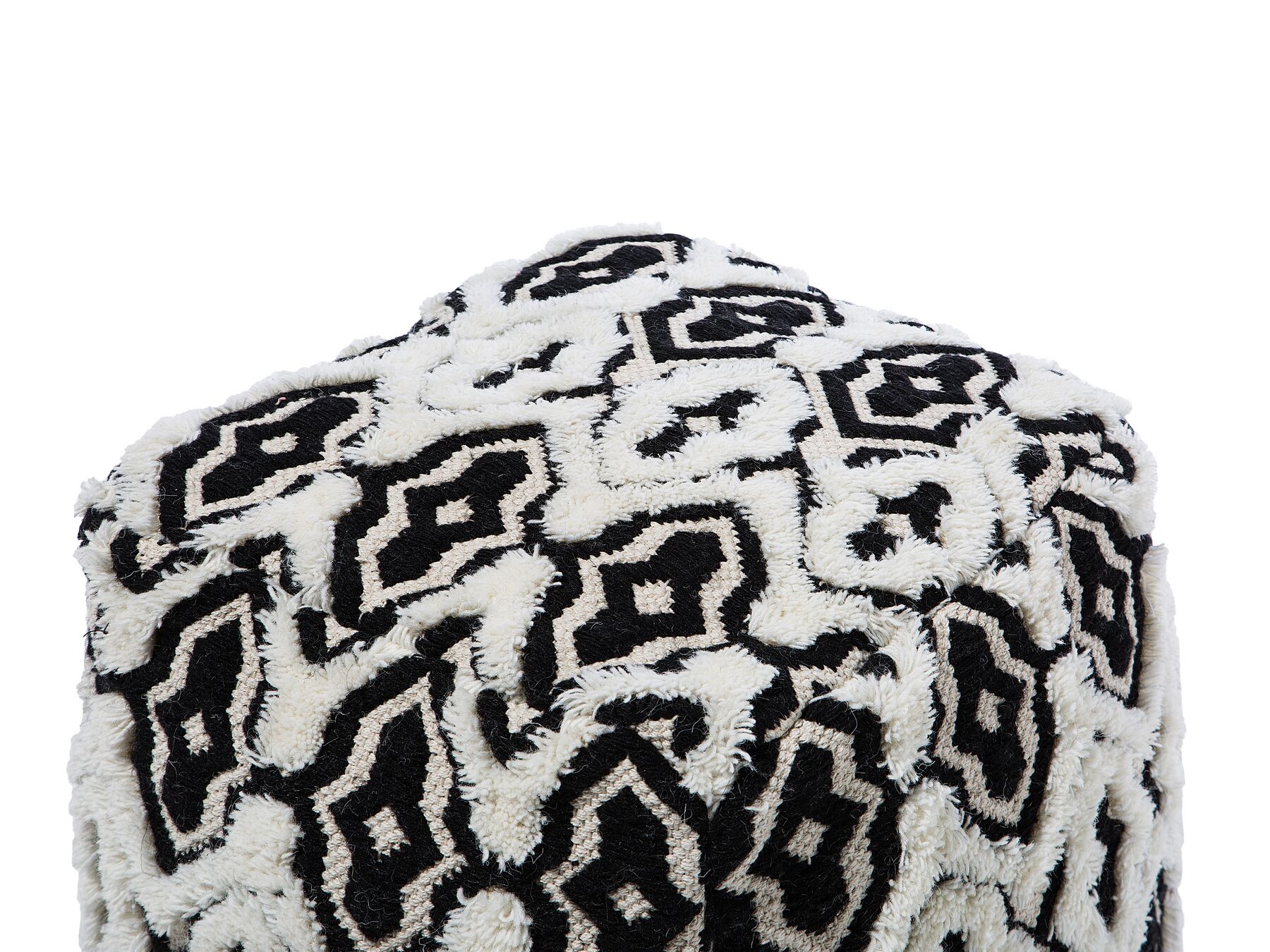 Bohém Fekete-Fehér Puff 45 x 45 cm ORAI | Beliani.hu