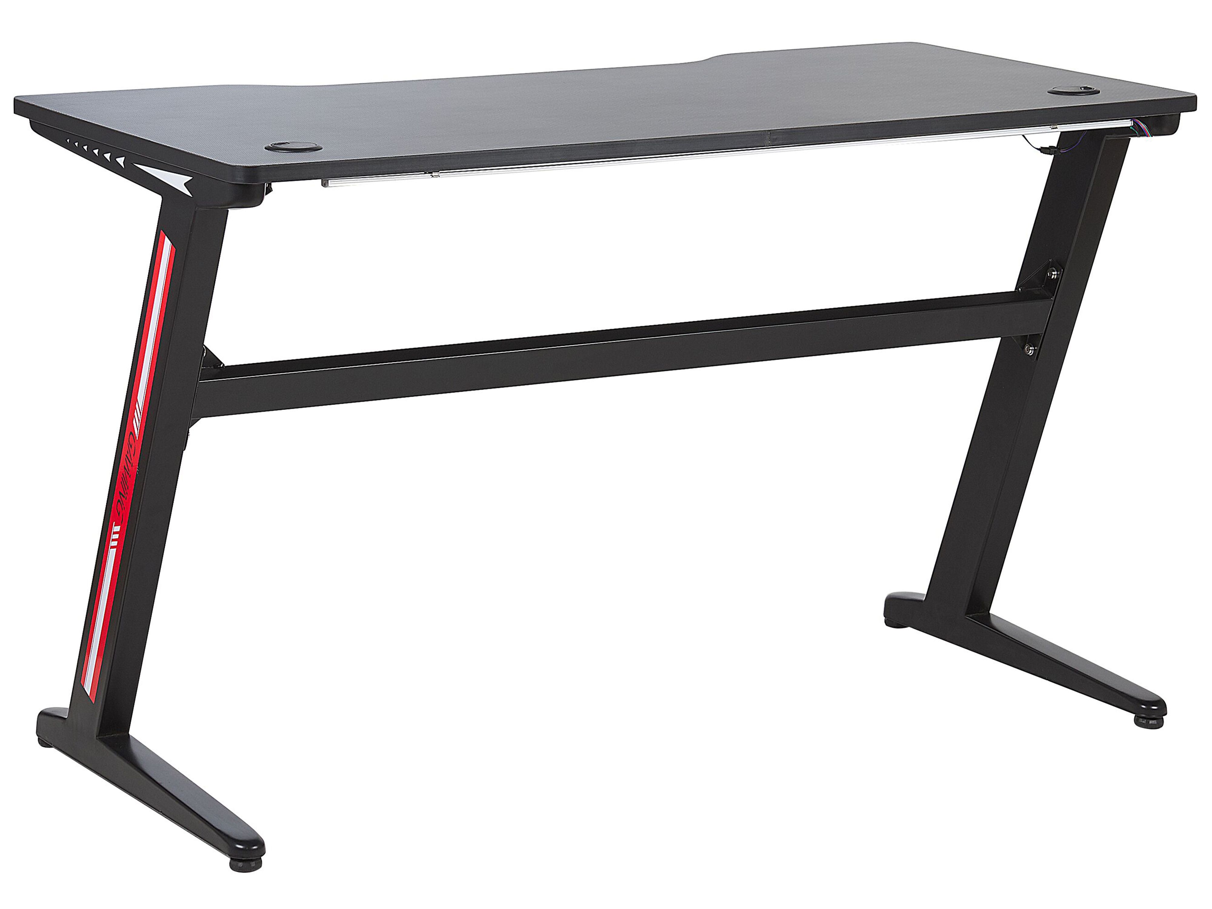 Mesa gaming preta com iluminação LED RGB 120 x 60 cm DARFUR | Beliani.pt