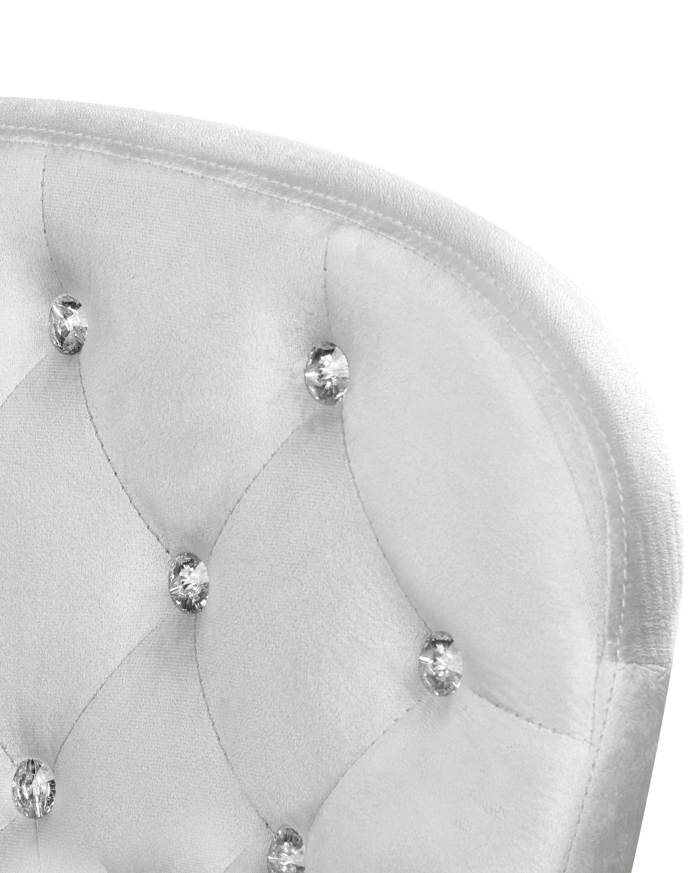 Swivel Velvet Office Chair Light Grey with Crystals PRINCESS | Beliani ...