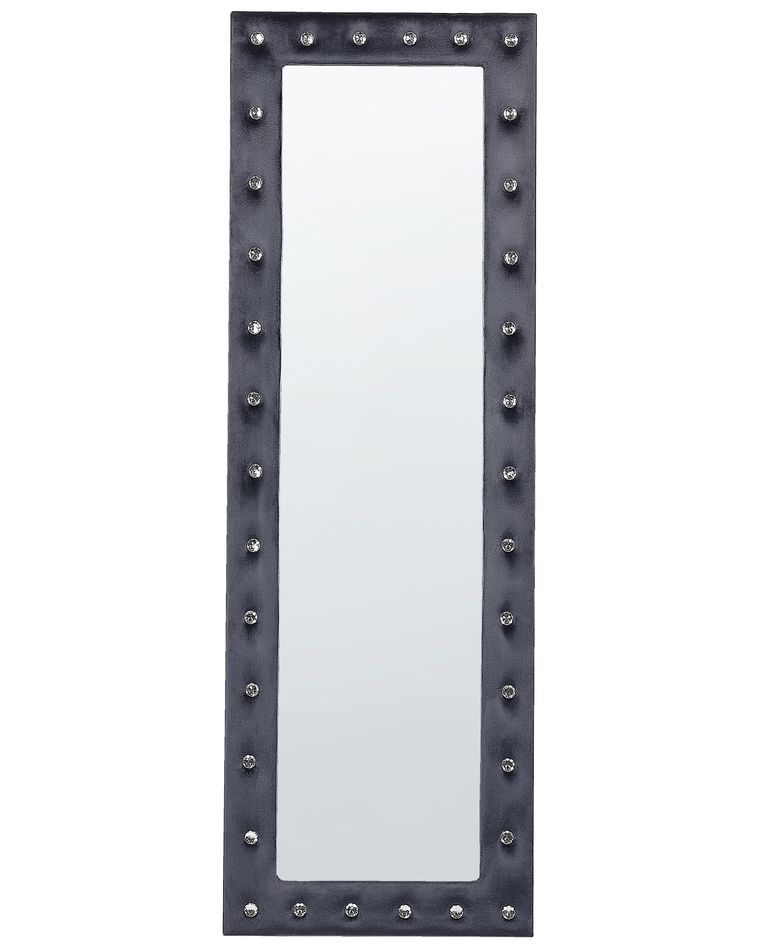 Velvet Standing Mirror 50 x 150 cm Dark Grey ANSOUIS | Beliani.co.uk