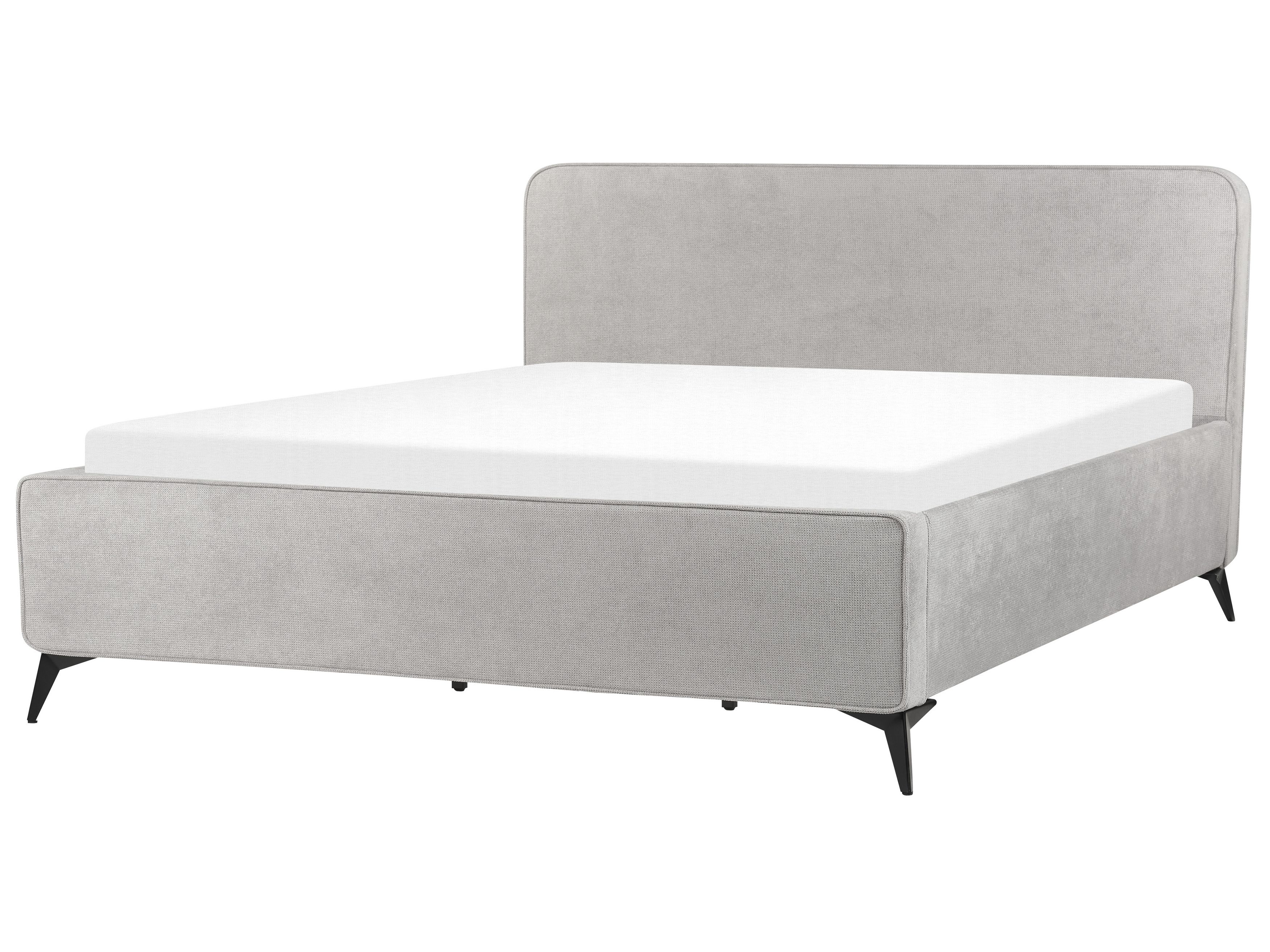 Letto matrimoniale tessuto grigio chiaro 180 x 200 cm VALOGNES | Beliani.it