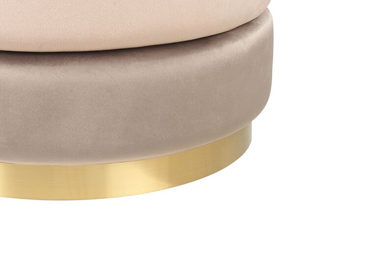 Puff fløyel beige LOUIN | Beliani.no