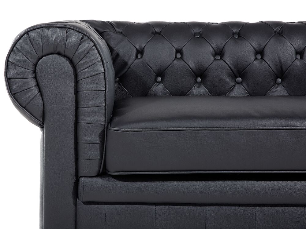 Sofa Leder schwarz CHESTERFIELD | Beliani.at