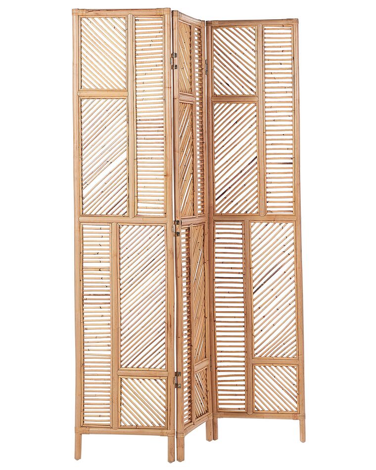 Foldbar rumdeler i rattan med 3 paneler 117 x 180 cm Natur LAMEZIA ...