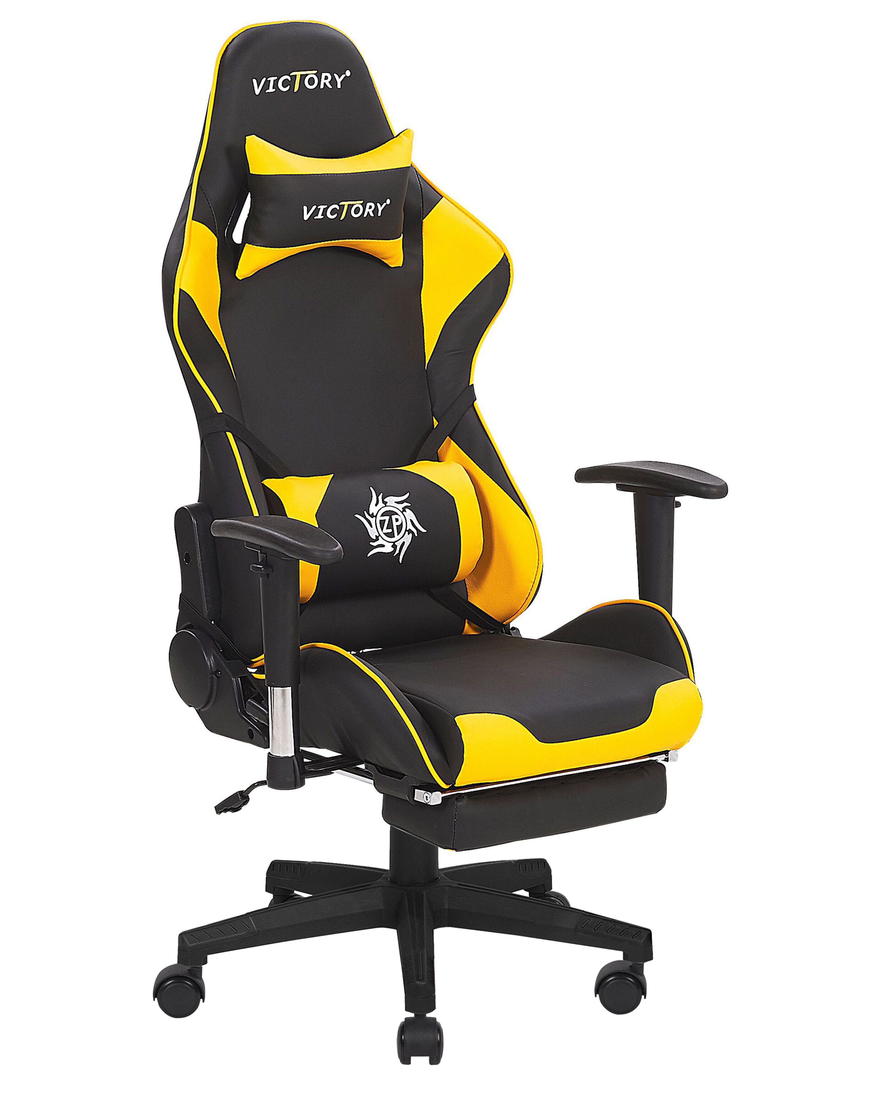 Gaming Chair Faux Leather Yellow VICTORY | Beliani.co.uk