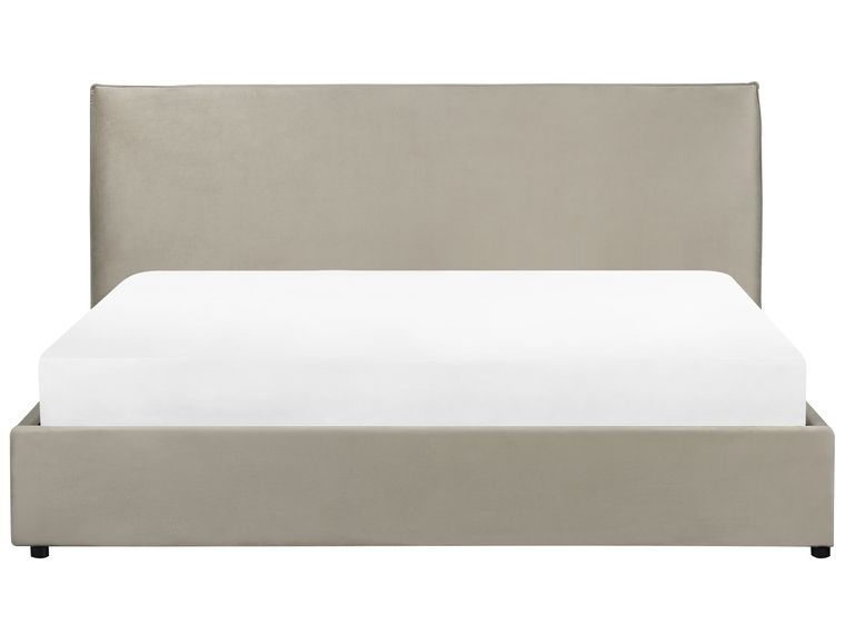 Letto contenitore velluto grigio talpa 180 x 200 cm LAVAUR | Beliani.it