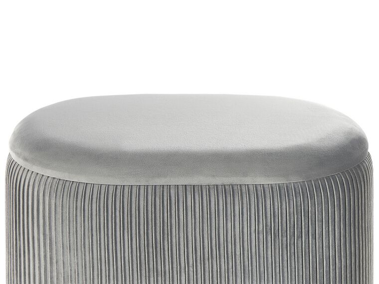 Velvet Storage Pouffe Light Grey RICHLAND | Beliani.co.uk