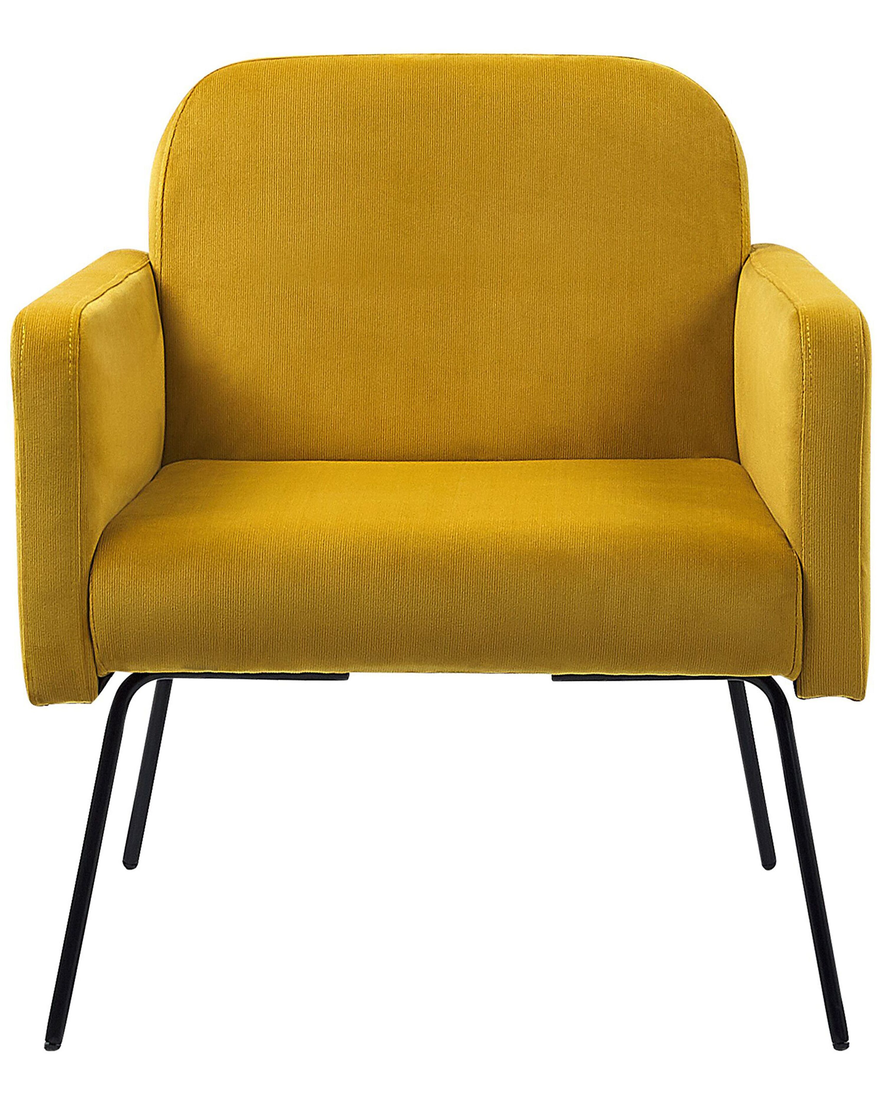 Velvet Armchair Yellow NARKEN | Beliani.de