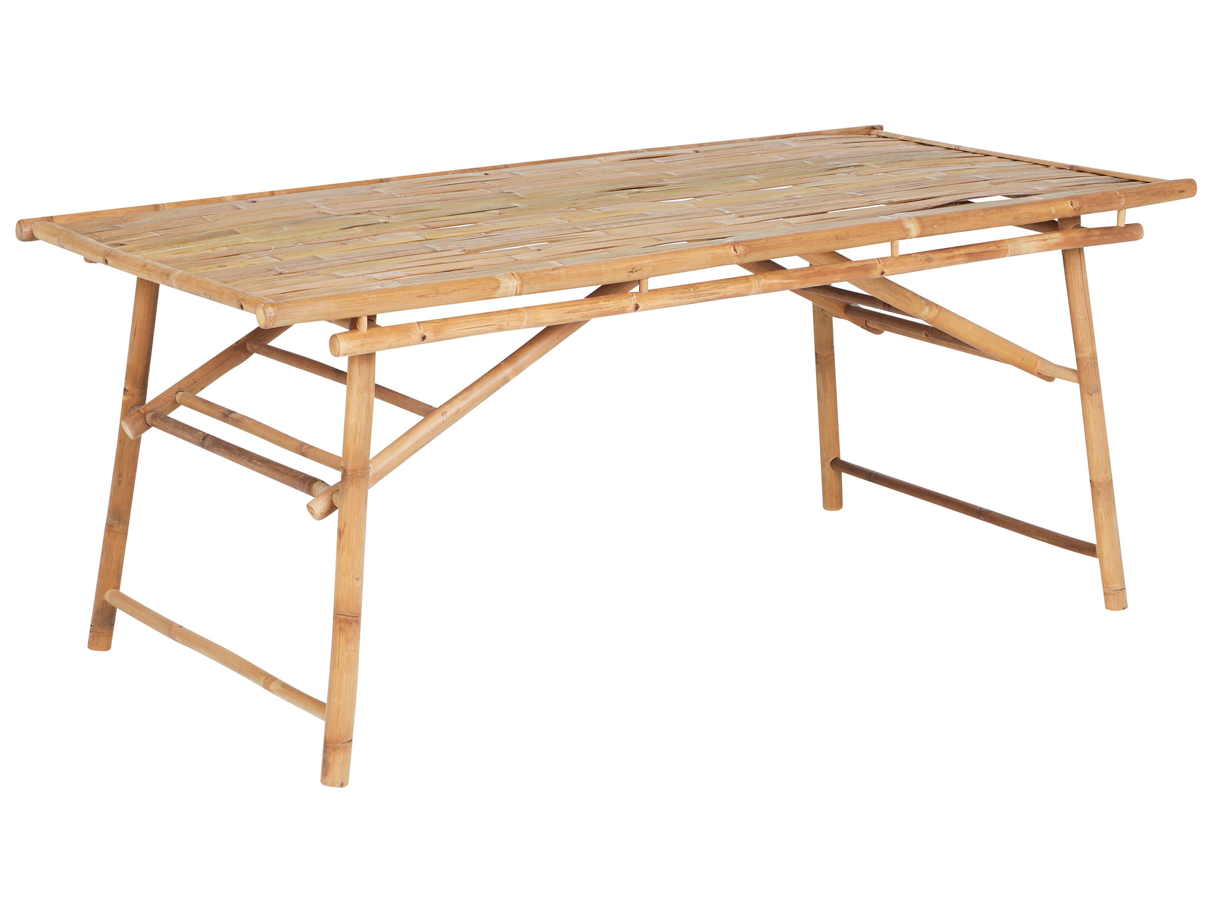 Bamboo Garden Table 180 cm Light Wood TINDARI | Beliani.co.uk