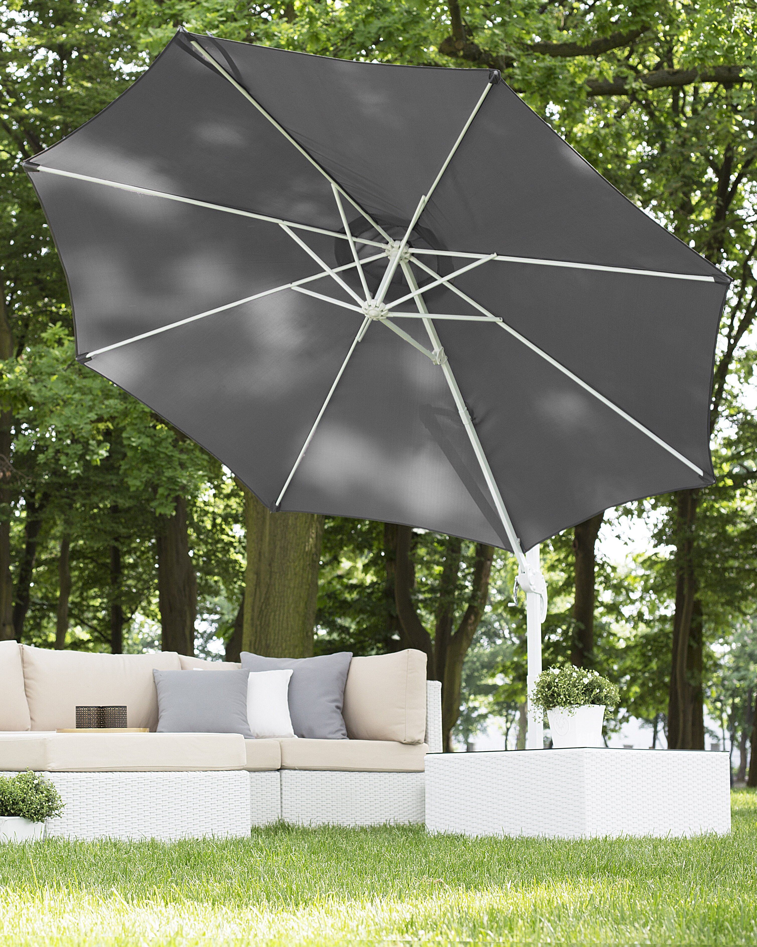 Grand parasol de jardin gris foncé ⌀ 300 cm SAVONA | Beliani.fr