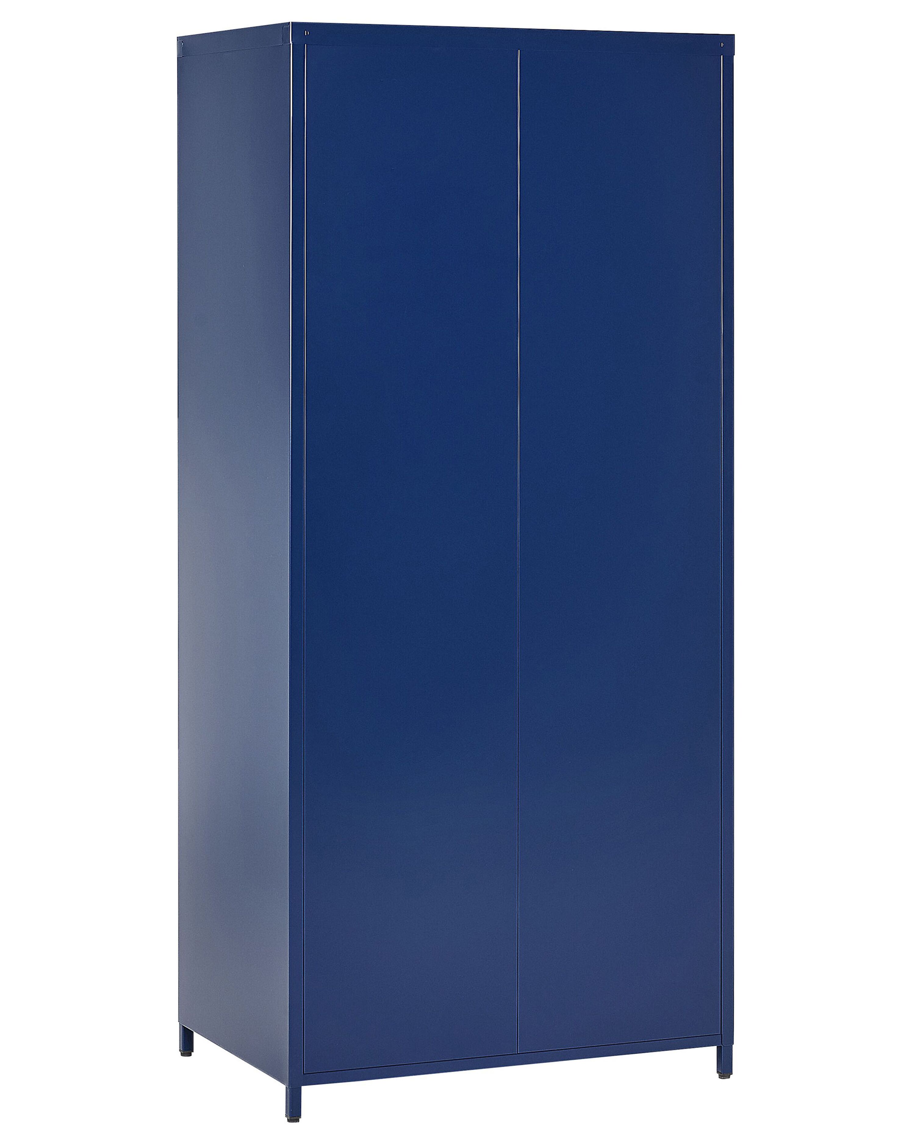 2 Door Metal Storage Cabinet Navy Blue VARNA | Beliani.at